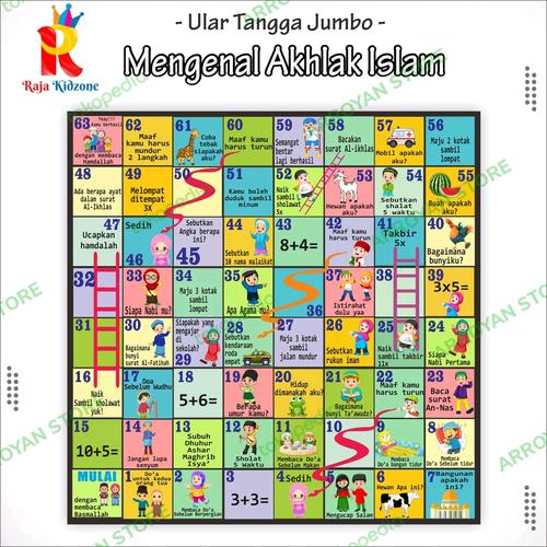 Jual Mainan Edukasi Islam - Ular Tangga Jumbo - Ukuran 1,5 m x 1,5 m ...