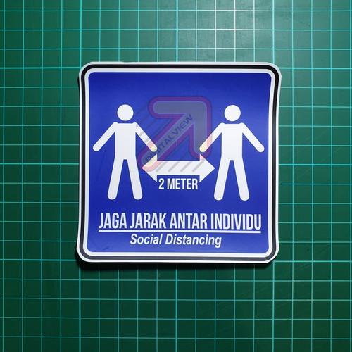 Jual Stiker Protokol Kesehatan Corona Covid 19 Jaga Jarak Tahan Air ...