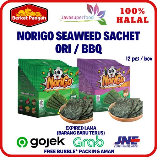 Jual Norigo (1 BOX ISI 12 PCS) / Nori Sachet Seaweed Snack 3g Rumput ...