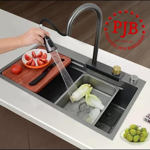 Jual kitchen sink modern 7545 Black /kitchen sink viral 7545 Hitam ...