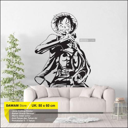 Jual Cutting Wall Sticker One Piece Stiker Dinding Kamar Monkey D Luffy ...