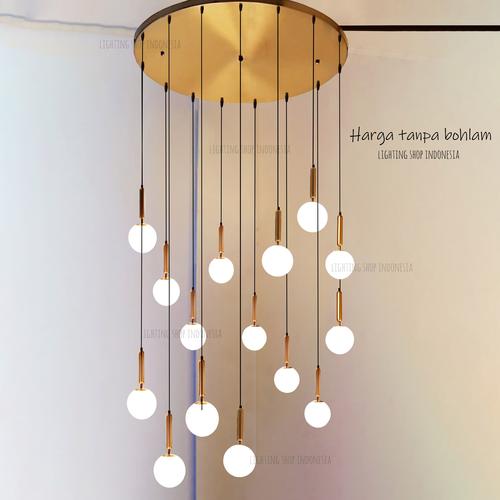 Jual Lampu gantung void tangga 15in1 ruang tamu modern body gold minimalis - Jakarta Pusat ...