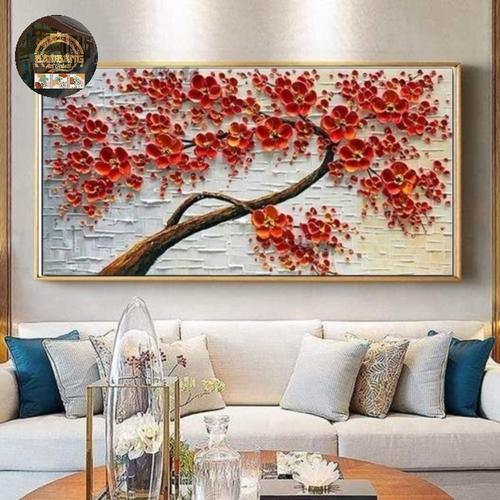 Jual lukisan modern bunga timbul - 70x120+frame - Kab. Bandung ...