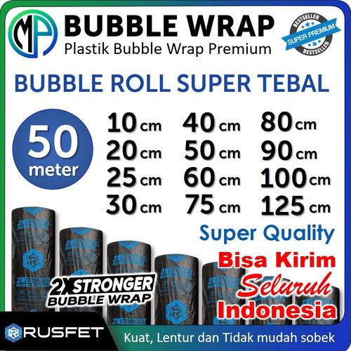 Jual Plastik Bubble Buble Wrap Roll 50m Hitam Super Premium Rusfet ...