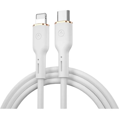 Jual Kabel Data Quick Charge Silicone Cable Type-C to Lightning White ...
