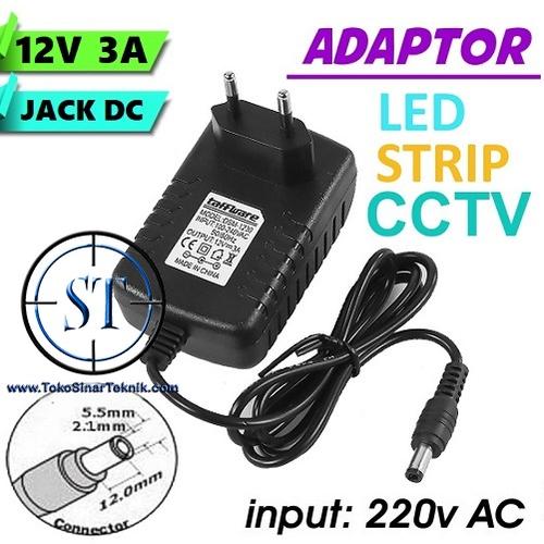 Jual Adaptor Power Supply CCTV LED Strip 12V 3A jack DC 12 Volt 3 ...