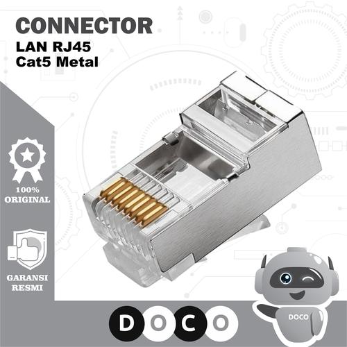Jual Connector LAN RJ45 CAT5 Metal Konektor Kabel Kepala Jack Ethernet ...