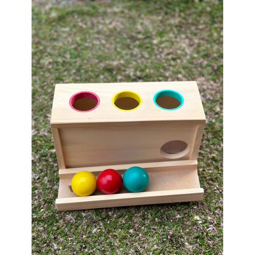 Jual Montessori baby push ball object permanence / montessori push ball ...