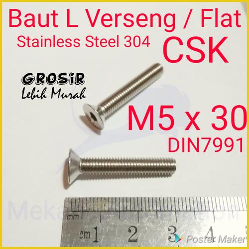 Jual Baut L Flat M5x30 Verseng SUS304 - Jakarta Timur - MekanikAutomation | Tokopedia