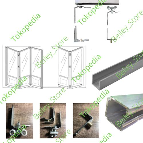 Jual Componen pintu lipat aluminium complete 1 set and folding rel 2 ...