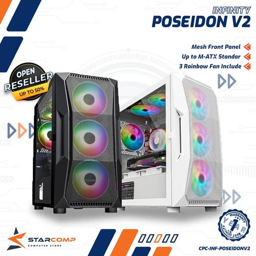 Jual Infinity Poseidon V2 micro ATX Mesh Casing Gaming Tempered Glass ...