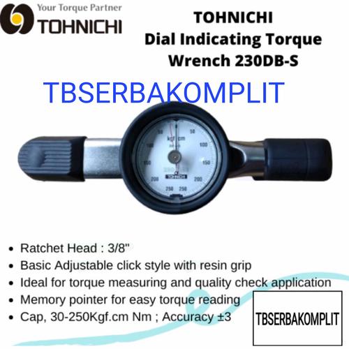 Jual TOHNICHI 230DB Dial Indicating Torque Wrench 30-250 kgf.cm Dial ...