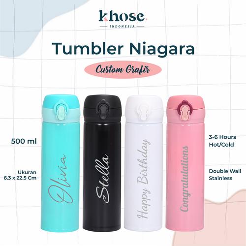 Jual KHOSE Tumblr Custom Niagara 500 ml Stainless Grafir / Cetak Nama ...