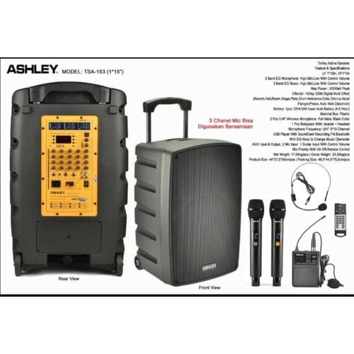 Jual PAKET SPEAKER AKTIF PORTABLE ASHLEY TSA 153 HANDLE MIC JEPIT ...