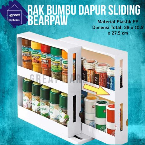 Jual BearPaw Rak Botol Bumbu Dapur Slide Spice Bottle Storage Rack 2 ...