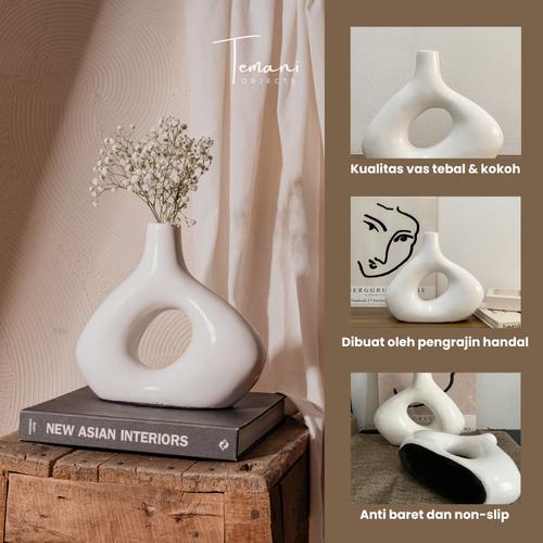 Jual Elio Vase - Vase Bunga Putih Cantik/Dekorasi Bunga Estetik/ Nordic ...