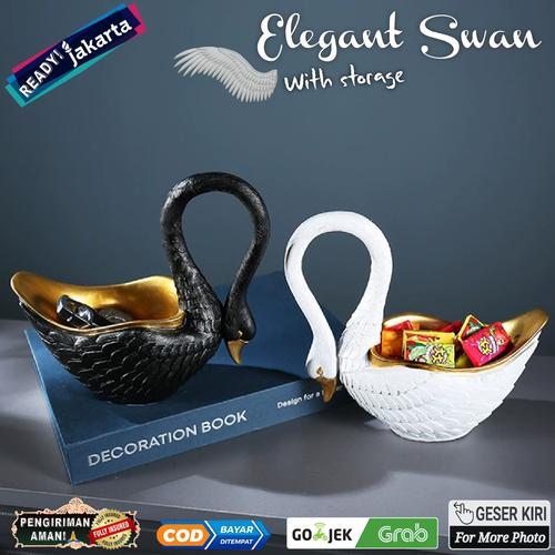 Jual Patung Angsa Putih Pajangan Angsa Tempat Kunci Angsa White Swan ...