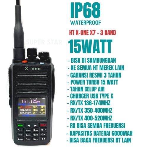 Jual HT xone x7 15watt tree band IP68 x one tahan celup air garansi ...