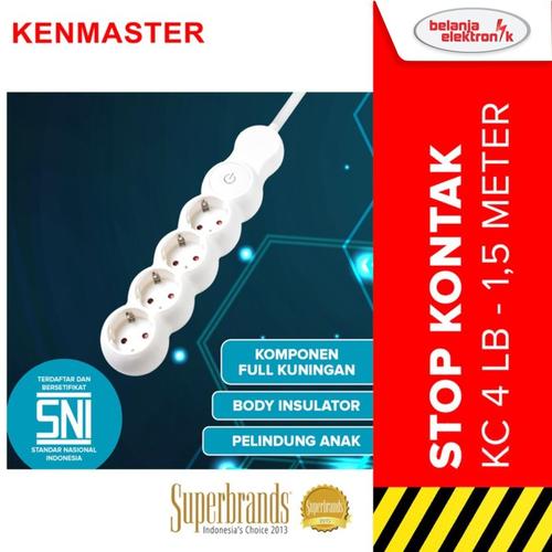 Jual KENMASTER Stop Kontak KC-04 KM 4 Lubang Kabel 1,5 meter+Saklar STKA129 - Jakarta Pusat ...