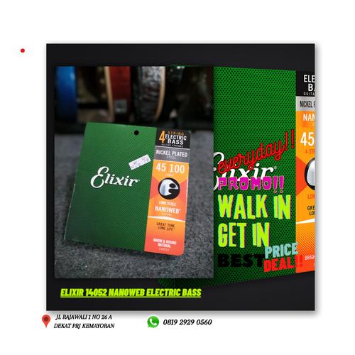 Promo Elixir 14052 Nanoweb Coated 4 String Bass String Light Long 45 ...