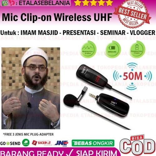 Jual CLIP ON WIRELESS MICROPHONE MIC MIKROPON JEPIT UHF - PROMICK WL ...
