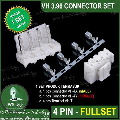Jual VH3.96 konektor housing 2P 4P 4 pin 2 pin female connector DC VH 3.96 - FULL SET 4P - Kota ...