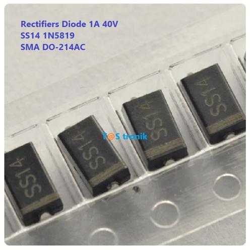 Jual dioda smd ss14 1N5819 diode 1n 5819 SMA DO-214AC 1A 40V - Kab ...