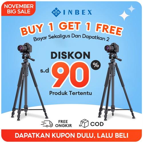Promo INBEX Tripod Kamera Tripod Hp Fotografi Camera Tripod Bluetooth Remote - Tripod - Kab ...