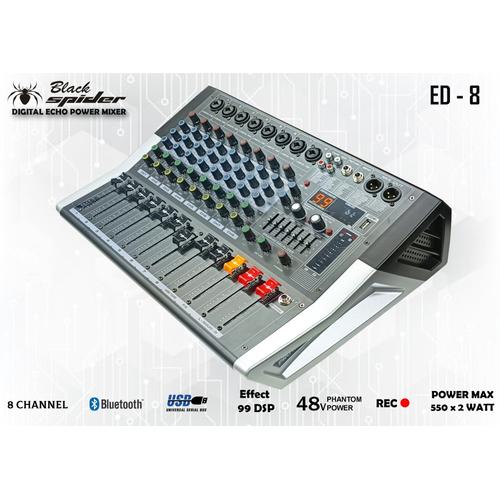 Jual Mixer Audio Black Spider ED8 / ED-8 ORIGINAL 8 CHANNEL - Jakarta ...