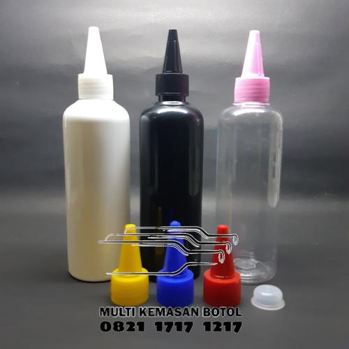 Jual Botol Plastik 250ml Boston Round - Tutup Corong isi 100pcs - Botol ...