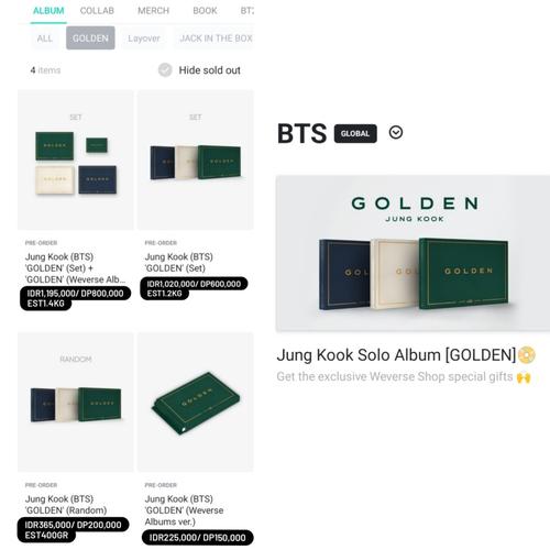 Jual PO OFFICIAL BTS JK JUNGKOOK SOLO ALBUM - GOLDEN WEVERSE SHOP ...