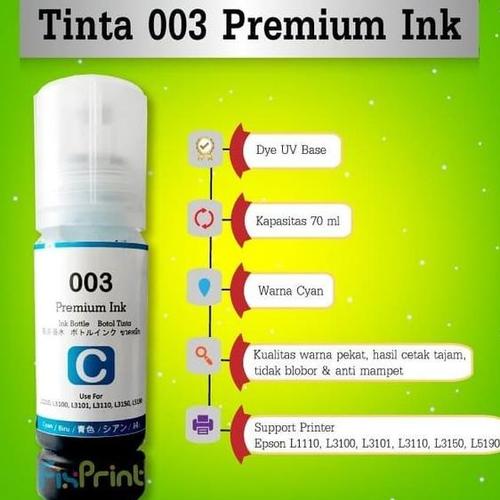 Jual Tinta 003 Premium Ink Black Printer Epson L1110 L3110 L3150 L5190 ...