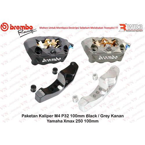 Jual Kaliper Brembo M4 P32 Radial 100mm + Breket WR3 Xmax 250 - P32 Grey,Silver - Jakarta Barat ...