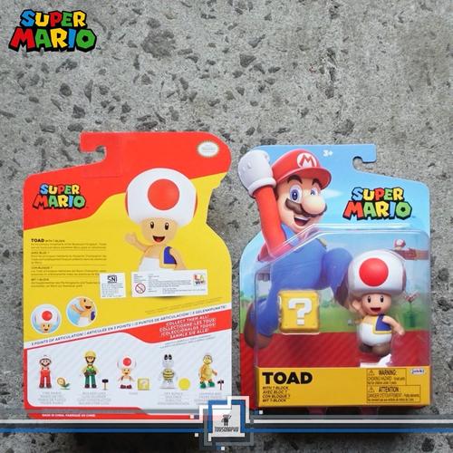 Jual Super Mario Toad 4" with ? Block Action Figure Poseable Artikulasi ...