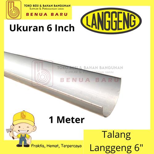 Jual Talang Air PVC Langgeng 6 Inch 1 Meter Talang Setengah Lingkaran 6 ...