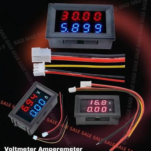Jual ** DC 100V 10A Digital Voltmeter Amperemeter Tampilan Ganda ** - 4digit Red Blue - Jakarta ...