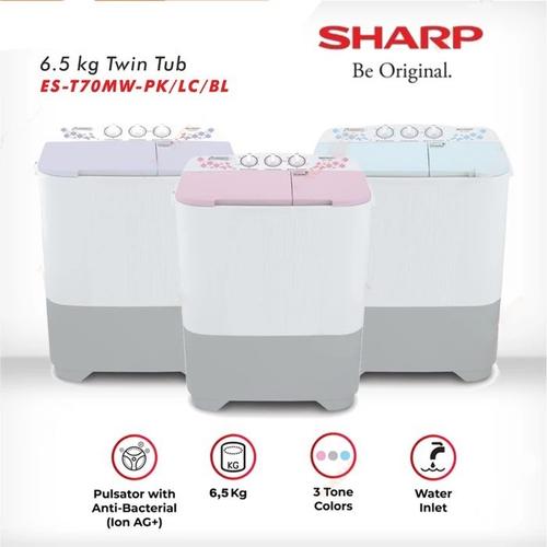 Jual Mesin Cuci Sharp Murah 2 Tabung 6.5Kg ES-T70MW-BL/PK/LC / 70MW - Kota Jambi - Pacific ...
