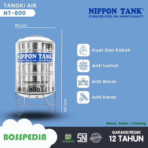 Jual TOREN / TANGKI AIR STAINLESS NIPPON TANK 800L+KAKI GARANSI RESMI ...
