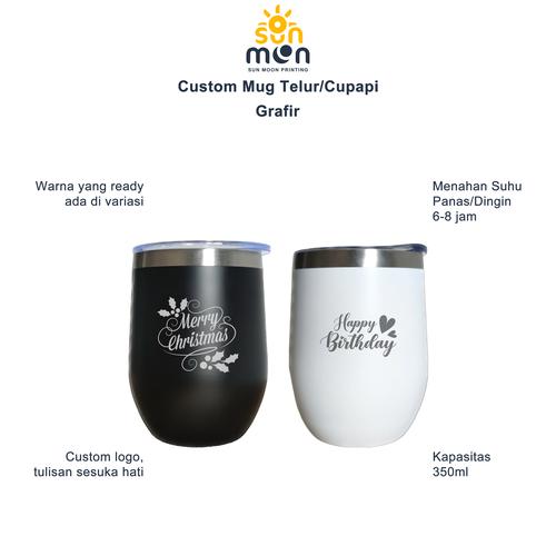 Jual Sun Moon Printing - Mug Telur Cupapi Custom Grafir - Hitam, Polos ...