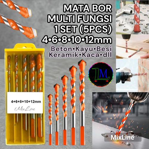 Jual Mata Bor Drill Set Multi Fungsi Bor Kayu Besi Beton 5pcs/box ...