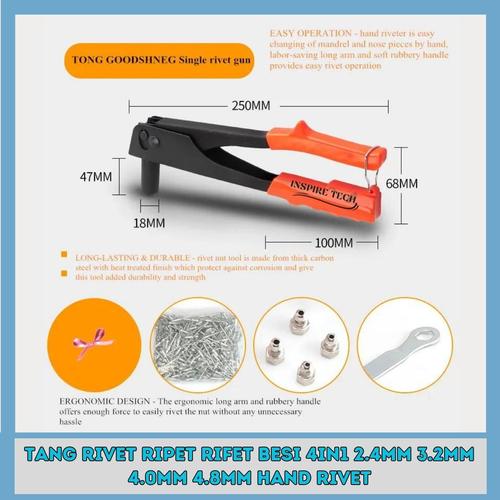 Jual Tang Rivet Alumunium Tembakan Gun Stang Rifet Ripet Besi Baja ...