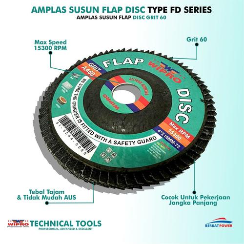 Jual Amplas Wipro Mata Gerinda Flap Disc 4''x16mm Type FD - FD-320 ...