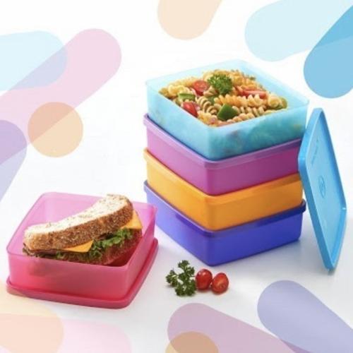 Jual Kotak Makan Tupperware Square Away Lunch Box Tempat Bekal - Biru ...