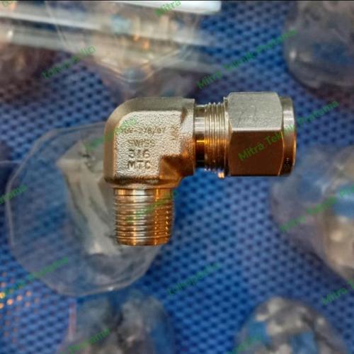 Jual Male Union Elbow Connector Konektor Tubing SS316 10mm x Npt 1/4 ...