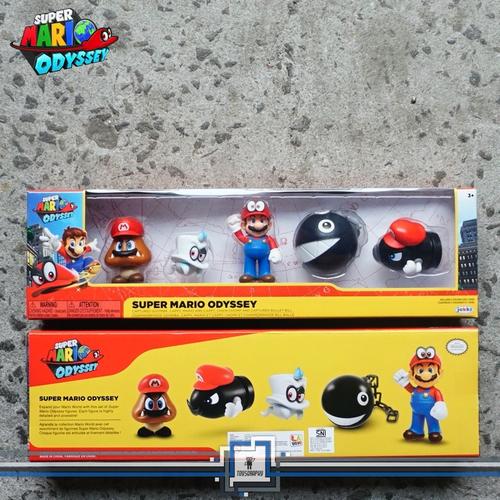 Jual Super Mario Odyssey 2,5" 5 Figure Set Mario Cappy Chain Bullet ...