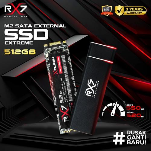 Jual SSD M2 SATA EXTERNAL 512GB RX7 / ENCLOSURE M2 SATA + M2 SATA 512GB ...