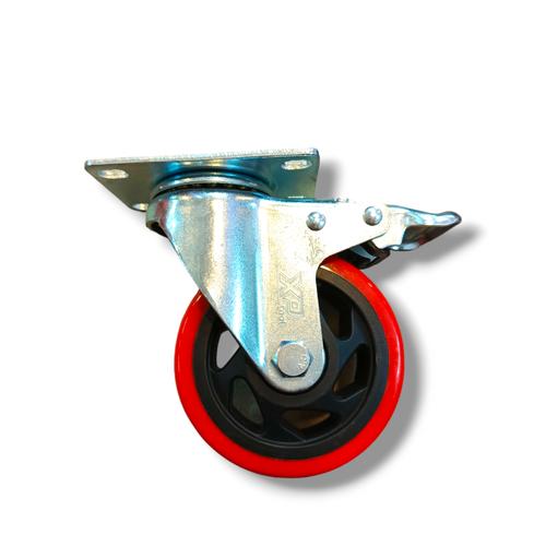 Jual Roda PU Merah Medium Duty Taiwan 4 Inch ( Hidup+Rem ) - Jakarta ...