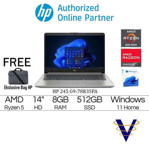 Jual Laptop HP 245 G9 AMD Ryzen 5-5625U 8 GB 512 GB 14"HD Win11Home ...