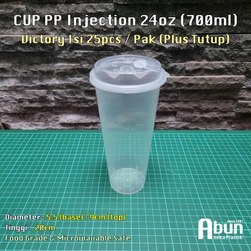 Promo PP Cup Injection 24oz (700ml) Victory Isi 25pcs With Lid - Jakarta Selatan - Abun Aneka ...