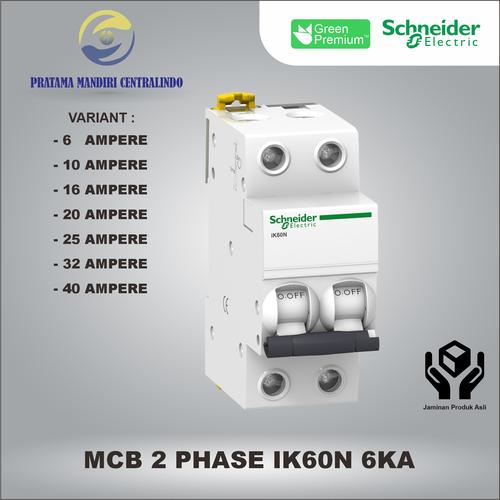 Jual MCB iK60N 2 PHASE 6kA SCHNEIDER 2 POLE 2P - 6A/10A/16A/20A/25A/32A/40A - 10A - Jakarta ...